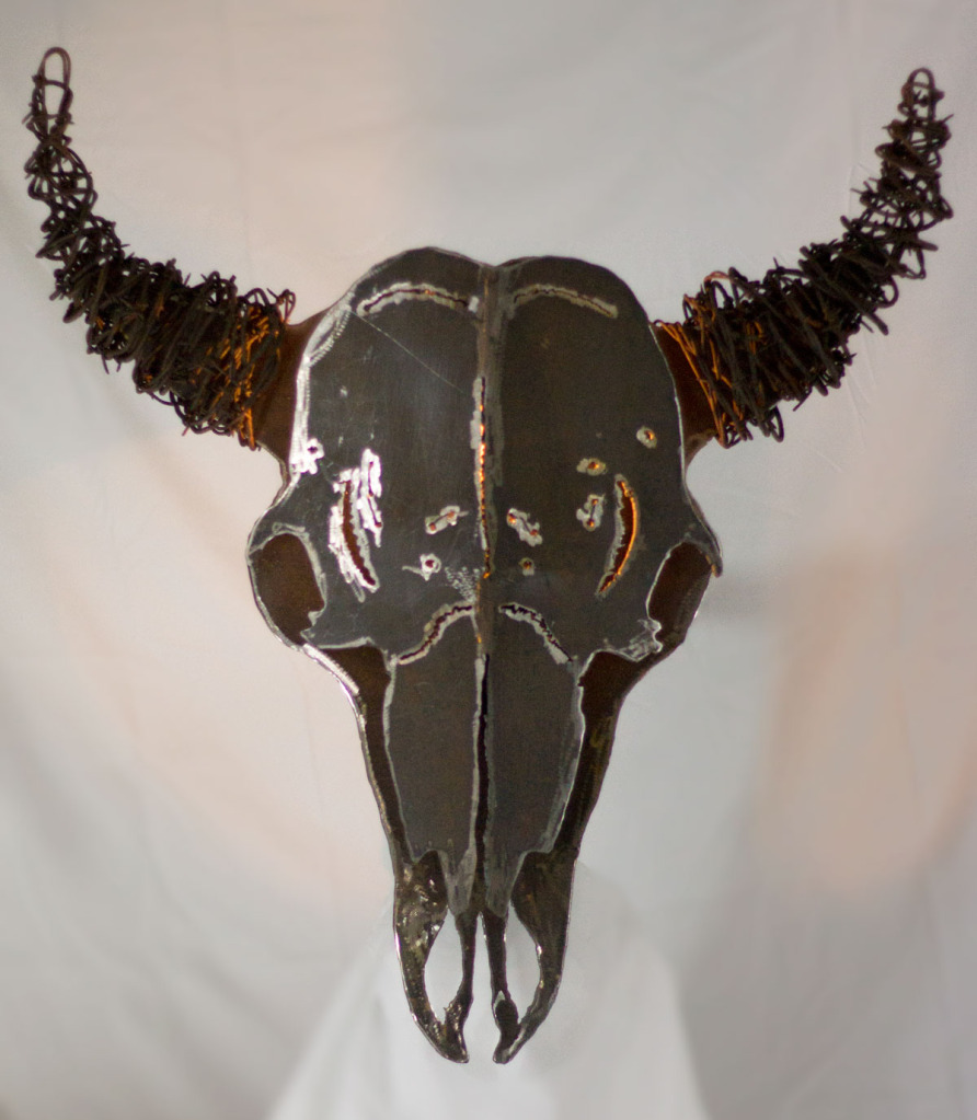 Cut Metal Bison Skull Wall Sconce – Antler Creek Wildlife Creations